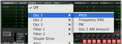 Modulation bus routing section