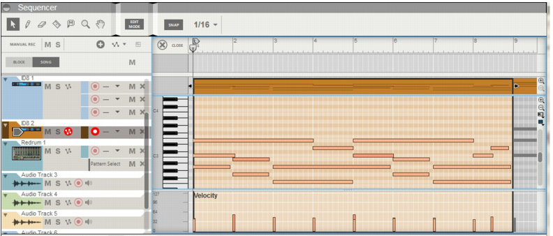 Sequencer area overview